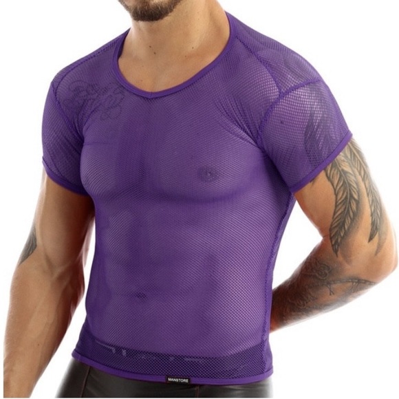 Shirts | Mens Mesh T Shirt Printed Oneck Long Sleeve Mesh Transparent ...